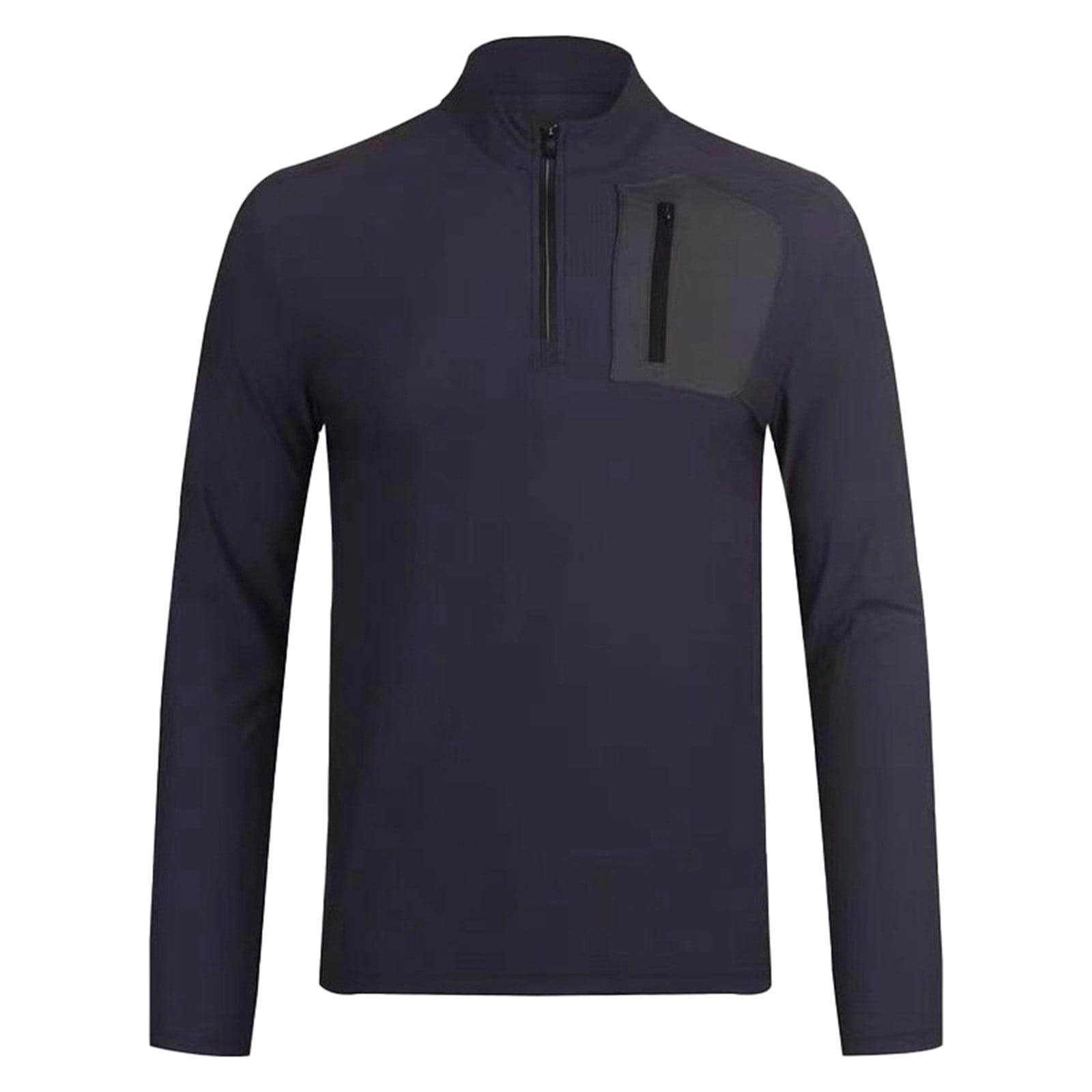 LGhxcb Men's Long Beard Half Zipper Long Sleeve Sports Standing Running ...