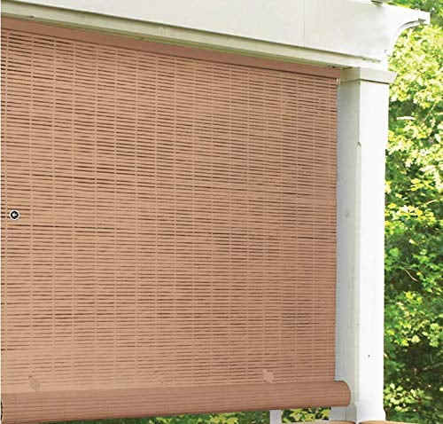 LH Lewis Hyman 3320136 36" W x 72" L Cordless Woodgrain PVC Roll Up ...