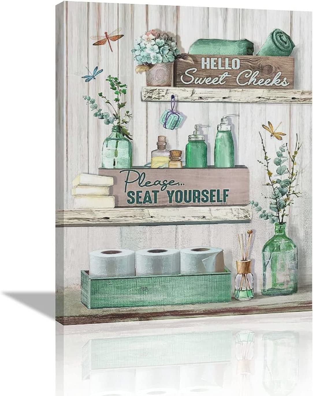 LH137HB-Bathroom Decor Wall Art, Bathroom Rules Wall Decor, Dragonfly ...