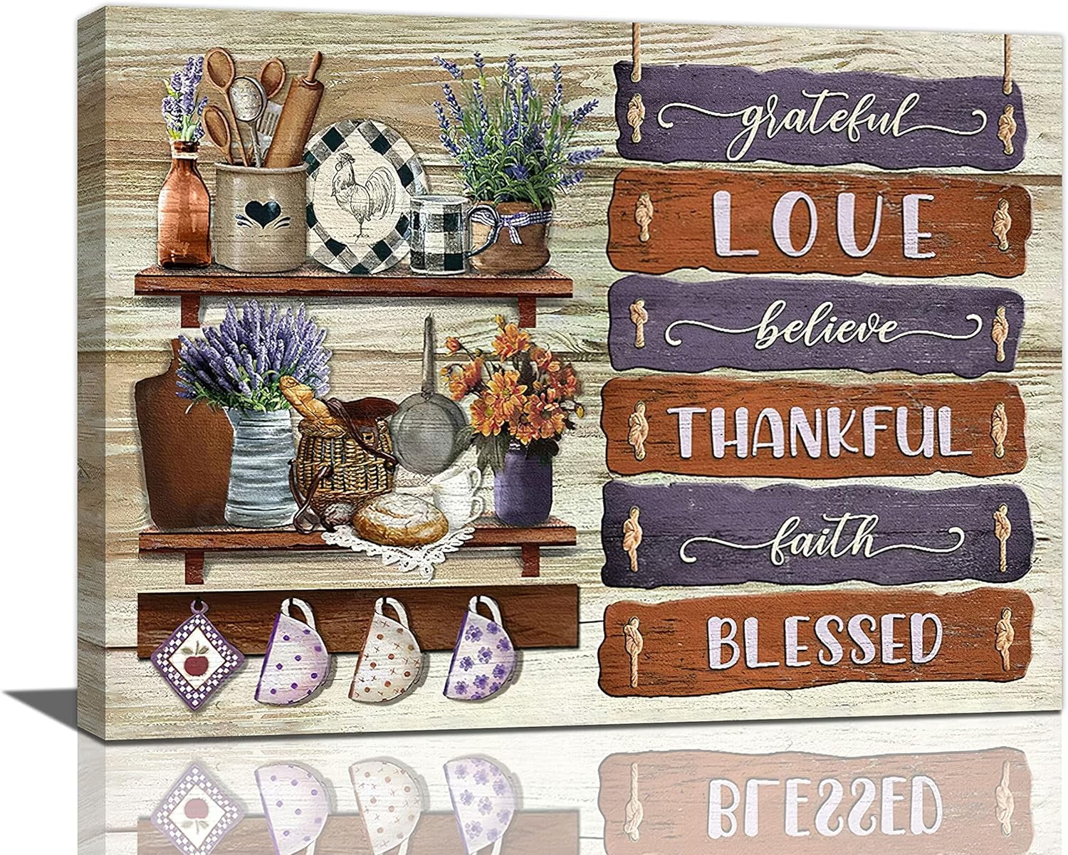 LH137HB-Kitchen Wall Art Farmhouse Kitchen Pictures Wall Decor Rustic ...