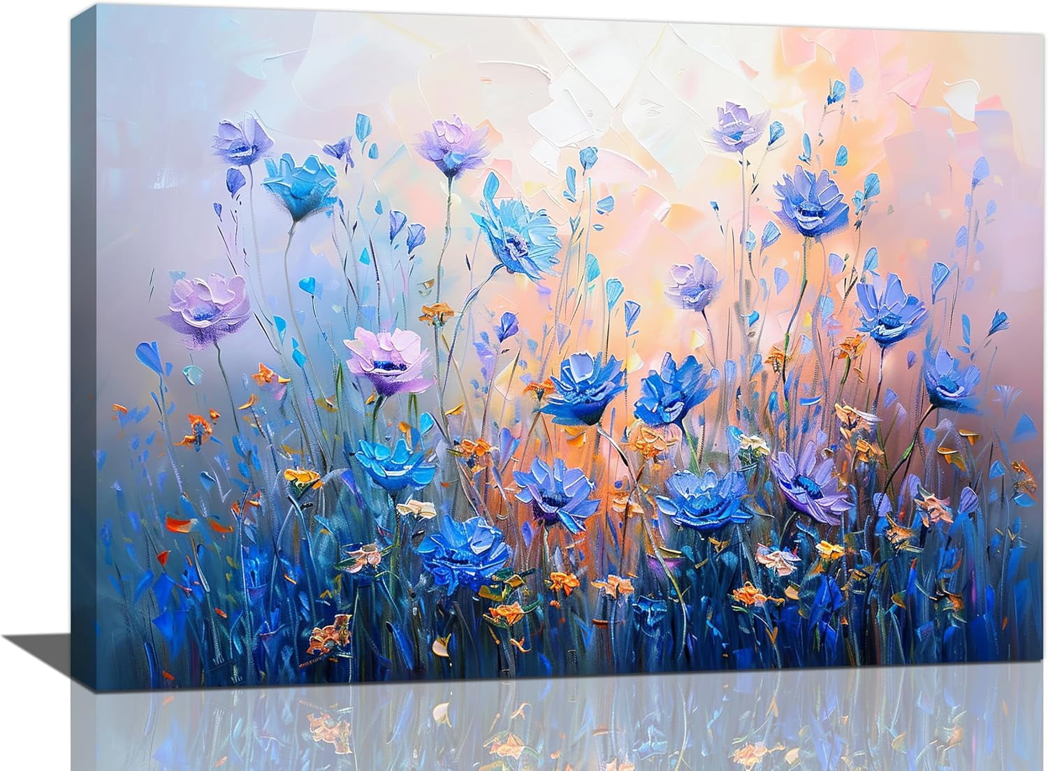 LH137HB-Large Flower Wall Art for Living Room Purple Floral Canvas ...