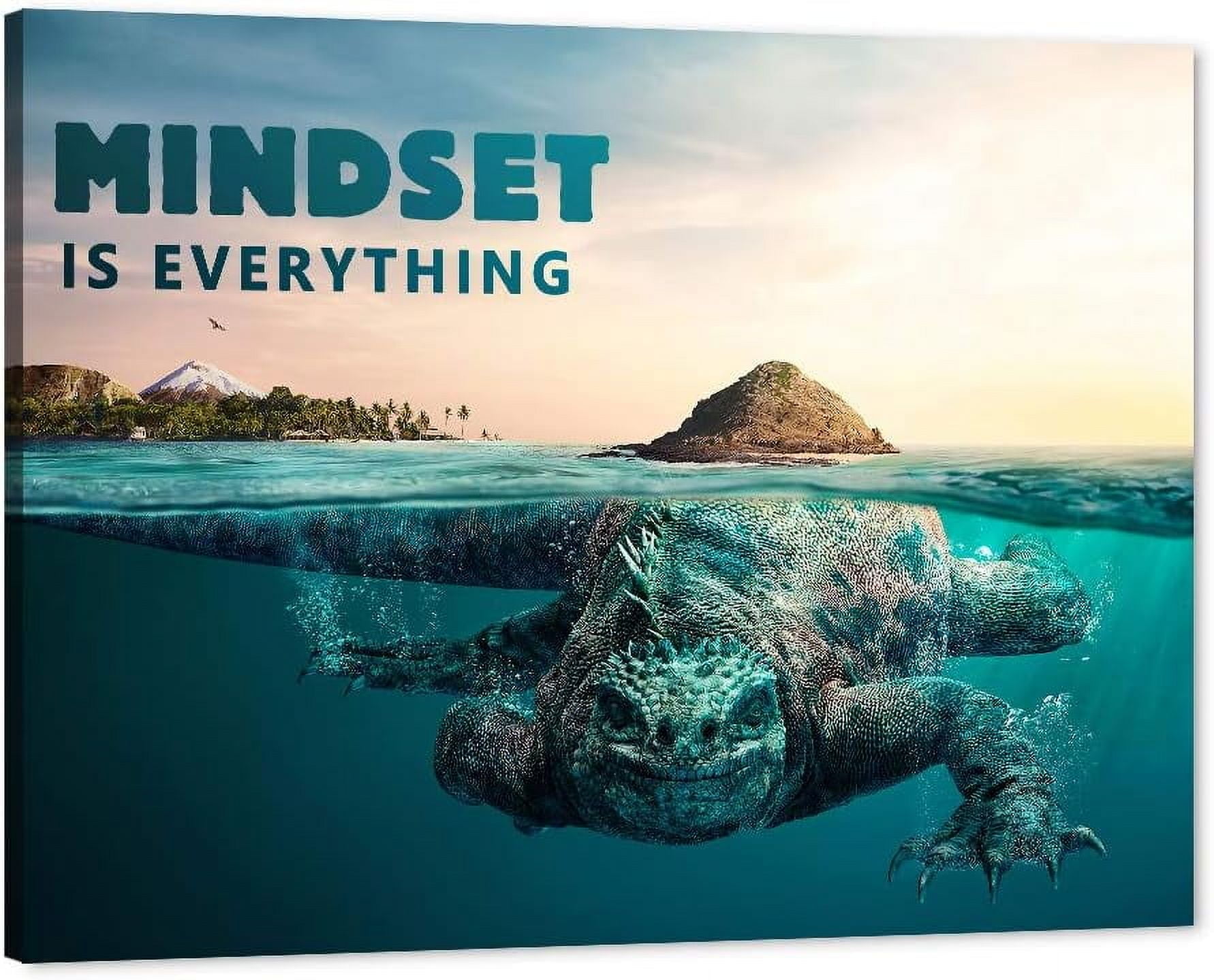LH137HB-Motivational Canvas Wall Art for Office - Mindset is Everything ...