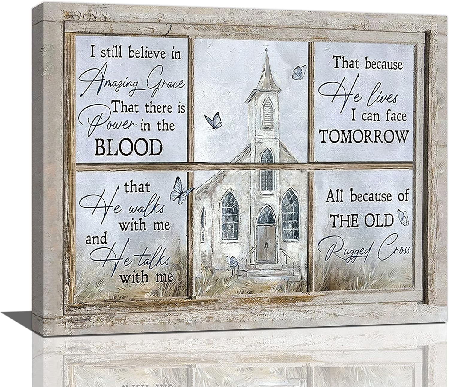 LH137HB-Religious Wall Art Christian Church Butterfly Amazing Grace ...