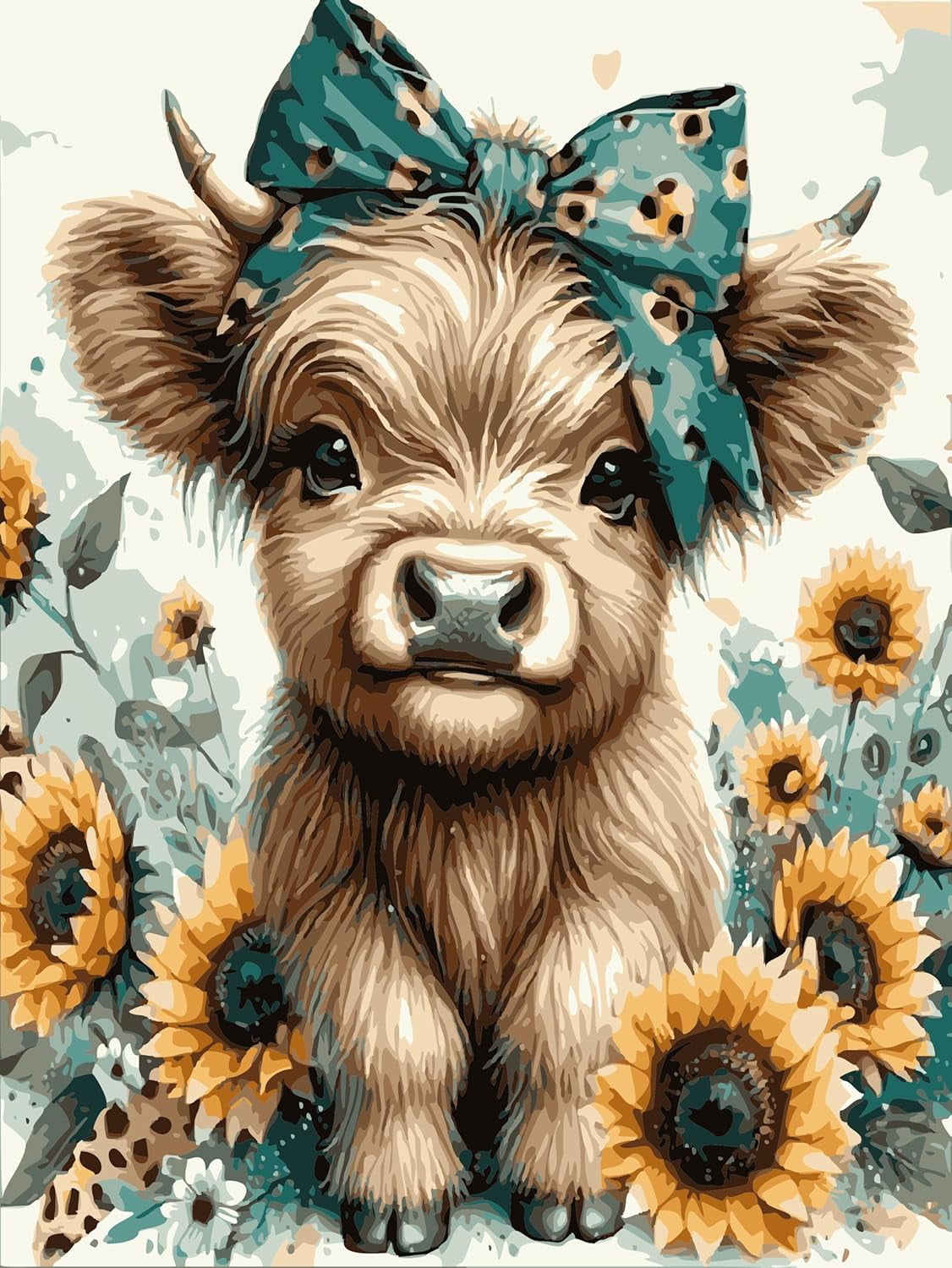 LH137HB-Teal Highland Cow Wall Decor Farmhouse Wall Art Highland Cow ...