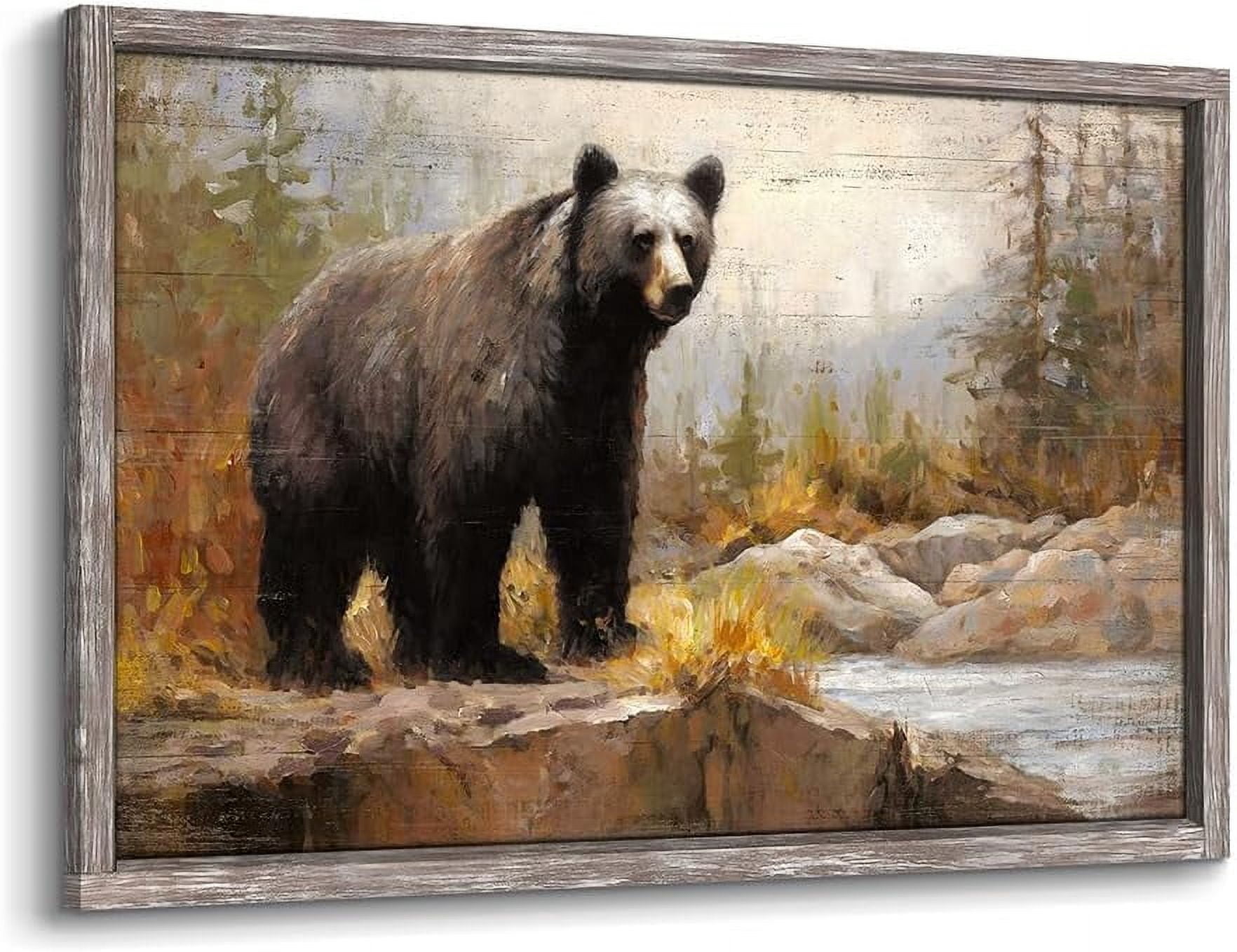 LH138HB- Bear Picture Wall Art: Large Wild Animal Prints Woodland ...
