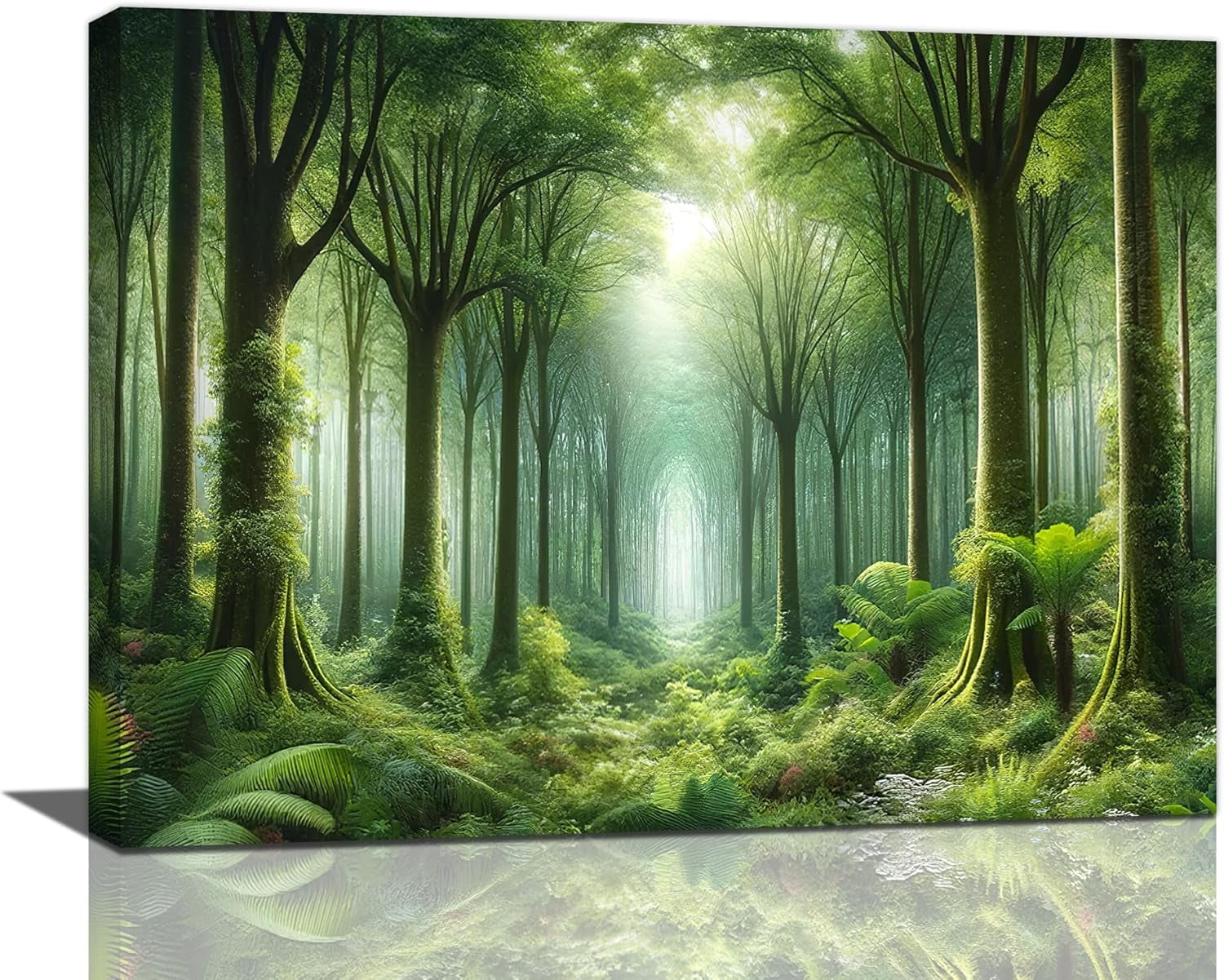 LH138HB-Forest Wall Decor Green Tree Wall Art Rainforest Canvas Natural ...