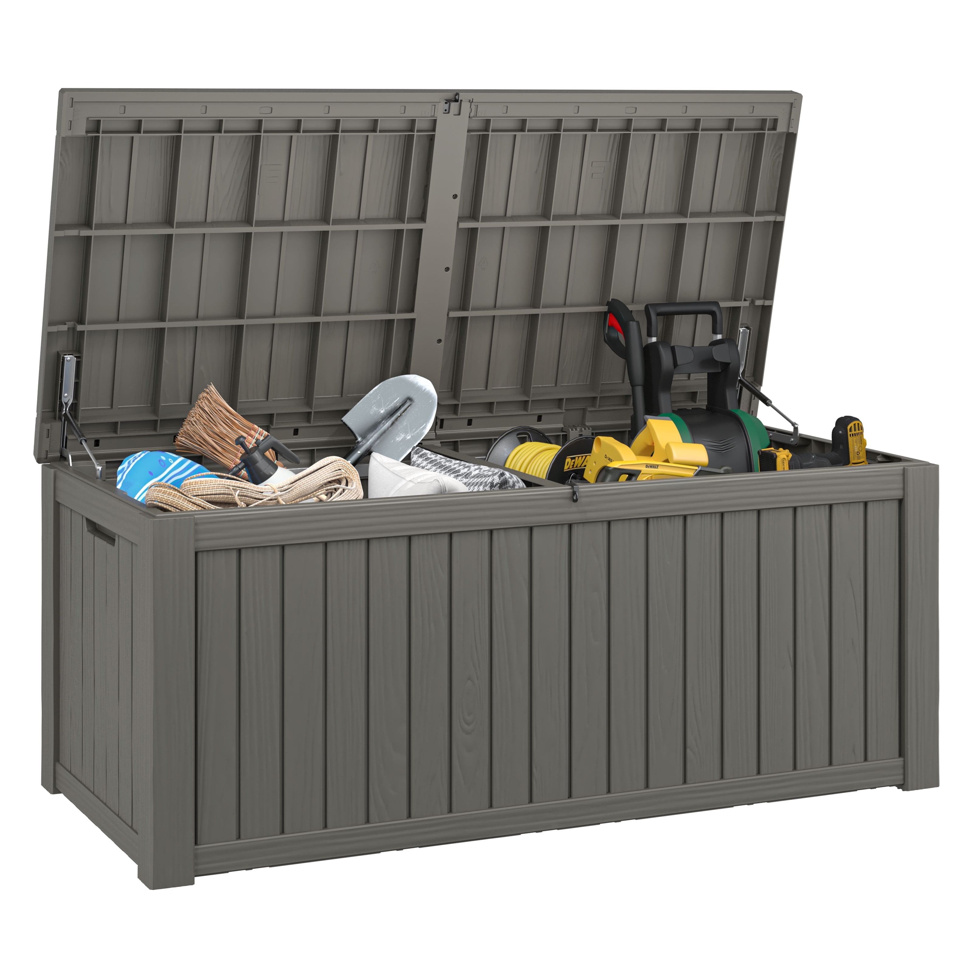 LHBcraft 150 Gallon Deck Box, Outdoor Storage Box, Large Waterproof ...