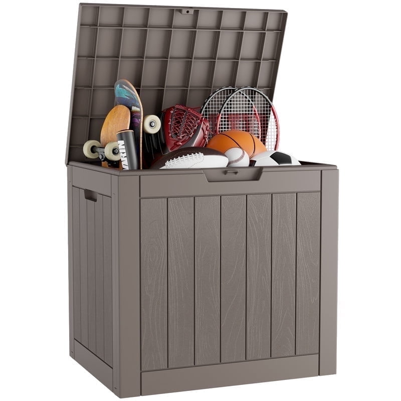 BiFanuo 31 Gallon Lockable Resin Deck Box, Waterproof Outdoor Storage ...