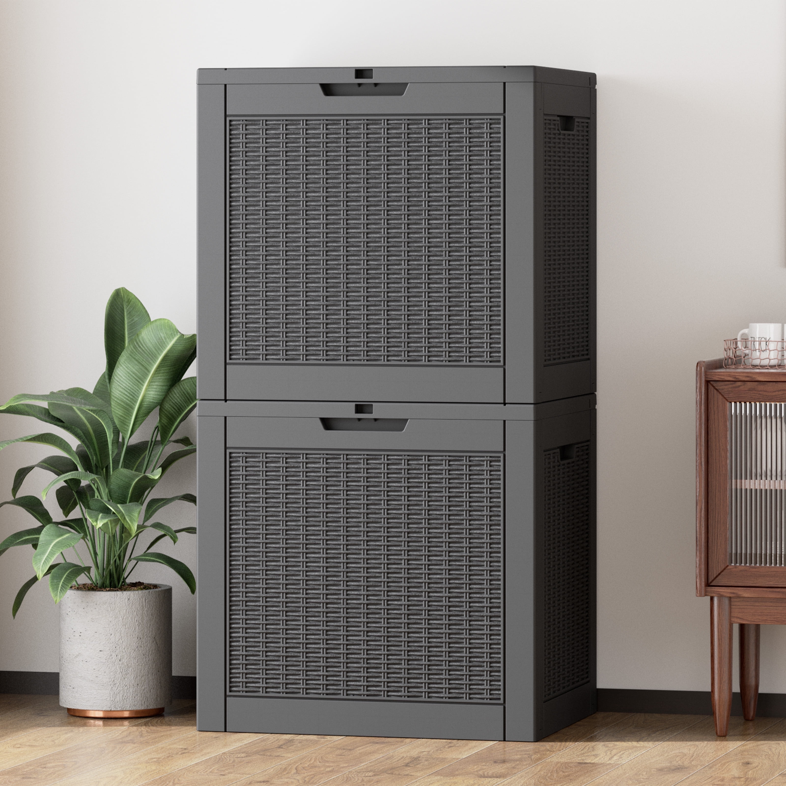 Bifanuo 31 Gallon Deck Box, Resin Outdoor Storage Box, Waterproof and ...