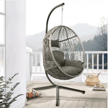 Bifanuo Double Wicker Swing Egg Chair Hammock Foldable Hanging Loveseat ...