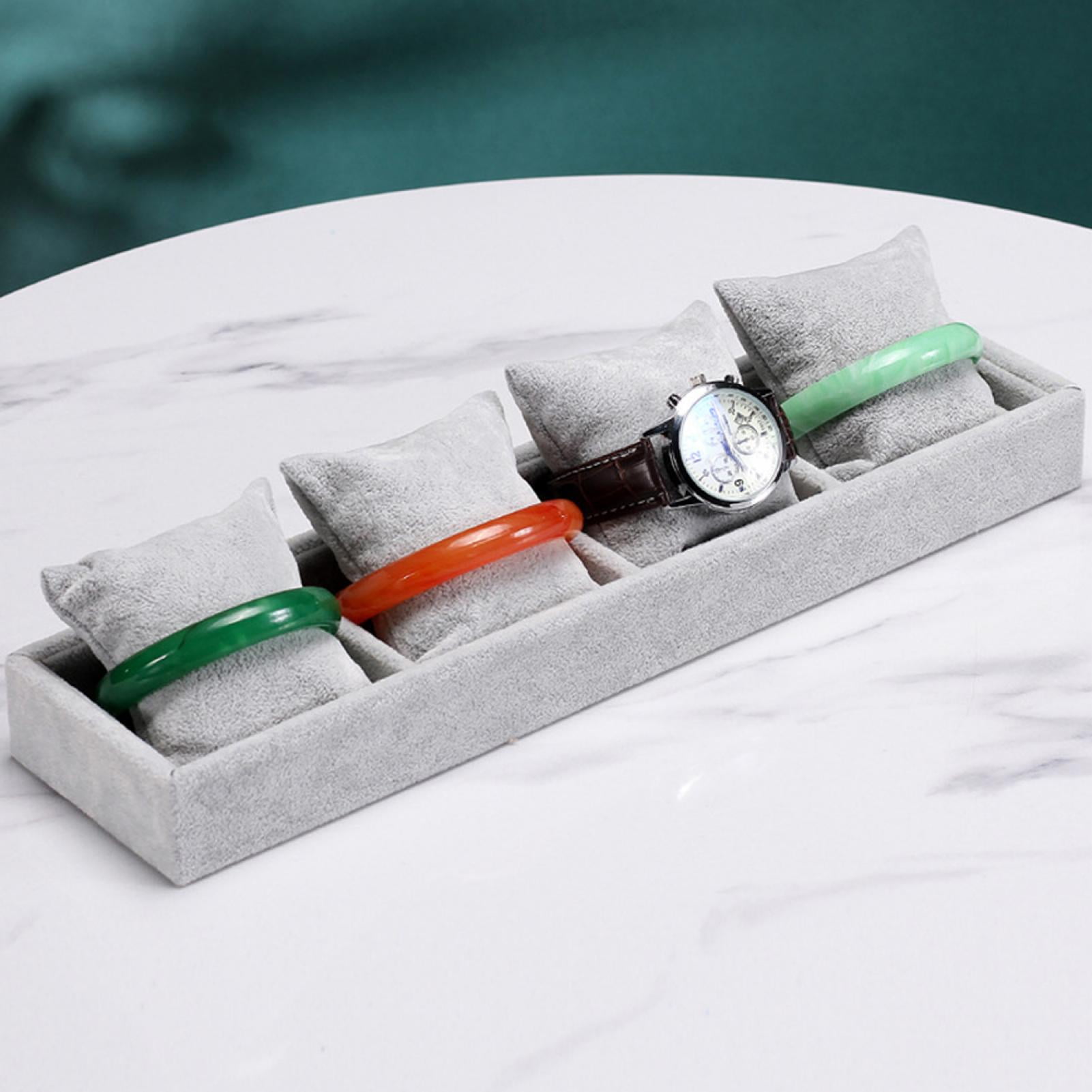 LHCER 4 Slots Flannel Watch Box Display Case Organizer, Watch Bracelet ...