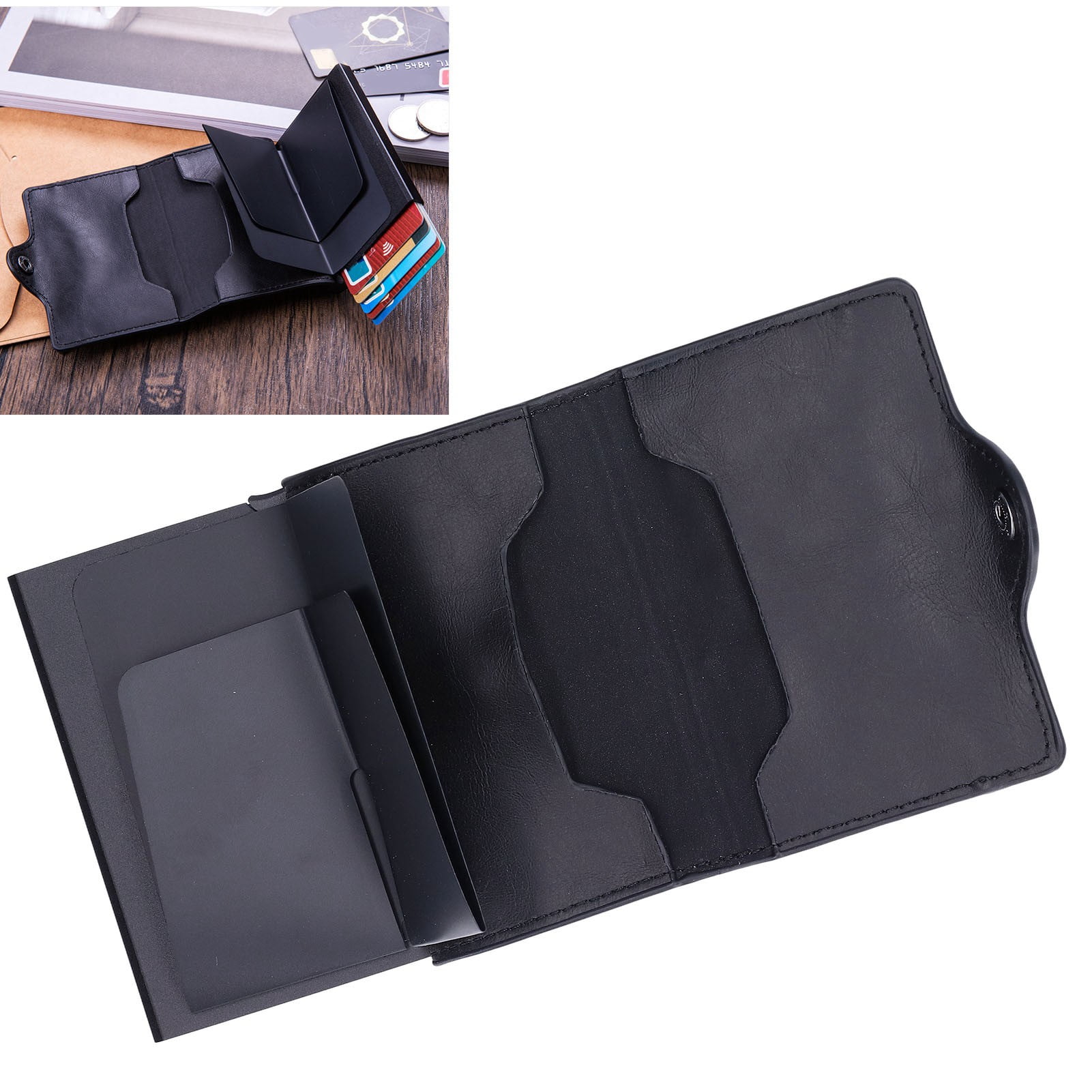 LHCER Credit Card Wallet Large Capacity Black Card Wallet - Walmart.com