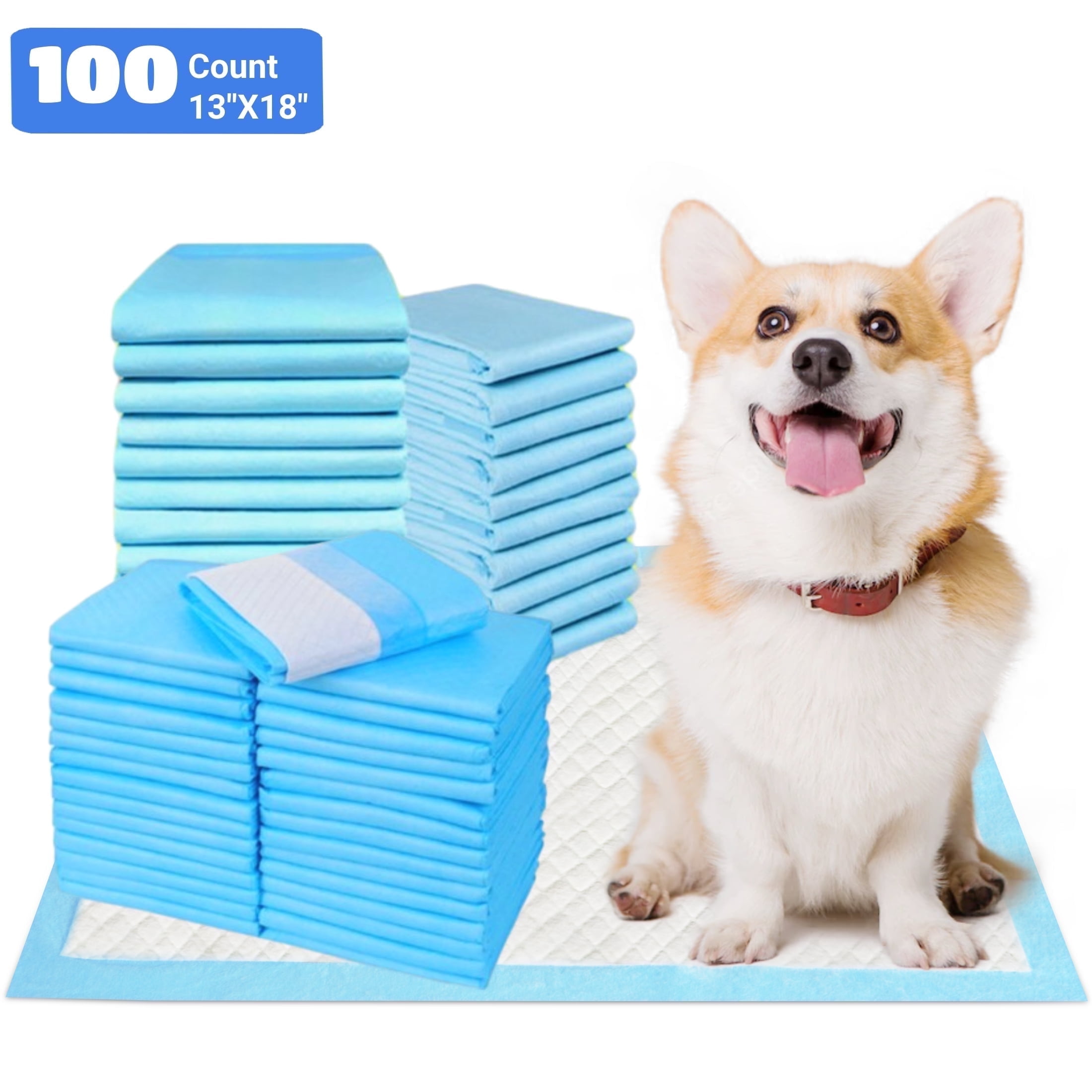 LHCER Dog Training Pads, 13 in x 18 in, S, 100 Count Disposable Dog ...