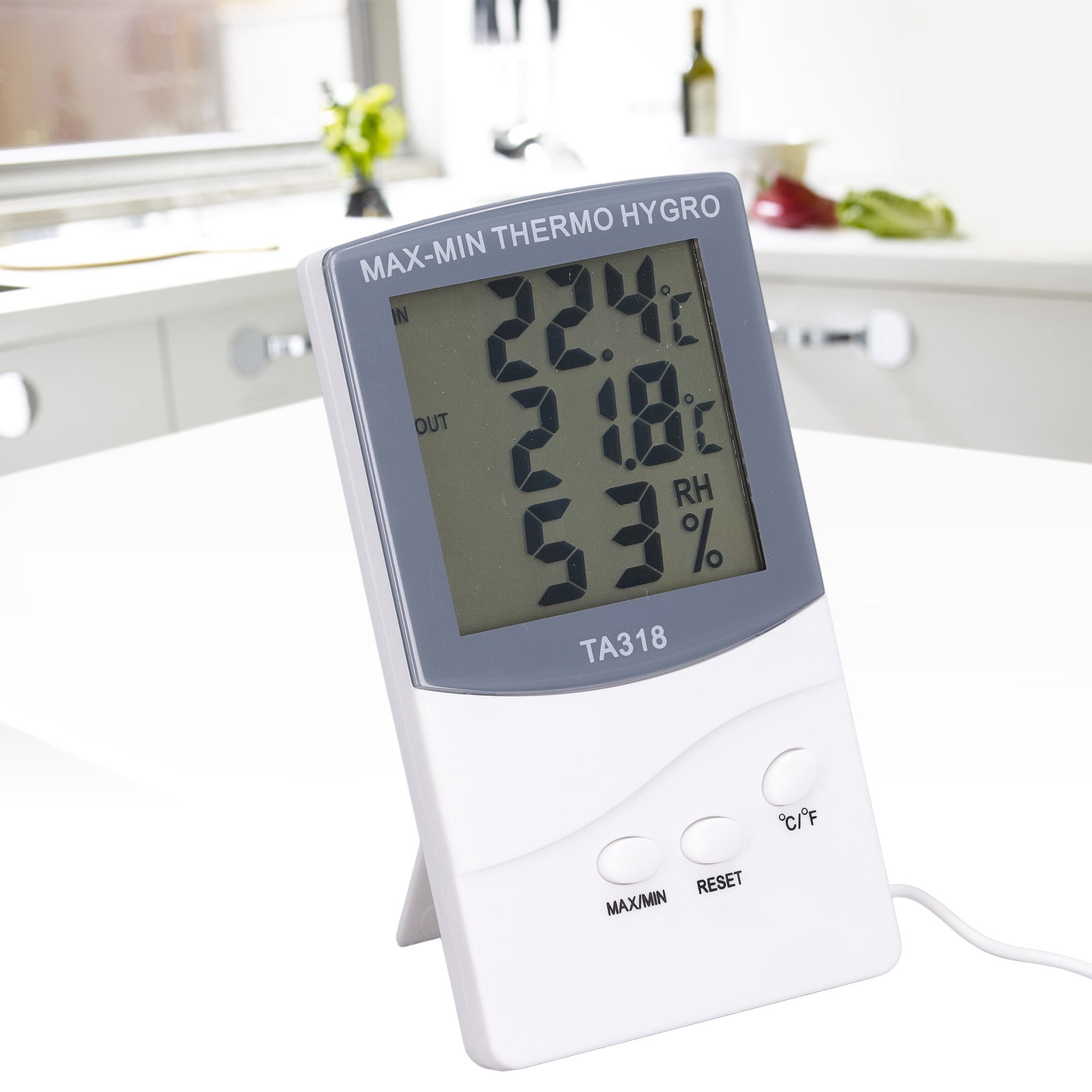 Tebru Digital Thermometer Hygrometer, Indoor Outdoor Temperature ...