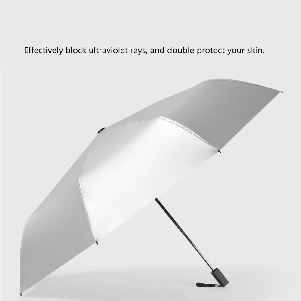LHCER Portable 3 Folding Automatic Parasols Anti-UV Sun Rain Umbrella ...