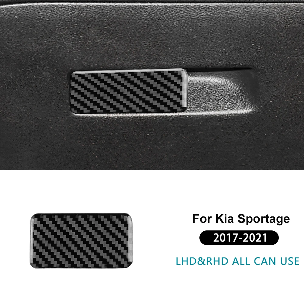 LHD RHD Car Passenger Storage Box Real Soft Carbon Fiber Sticker for ...
