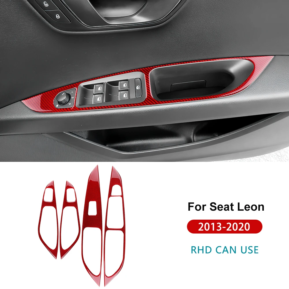 LHD RHD Real Soft Carbon Fiber Sticker For Seat Leon MK3 2013 2014 2015 ...