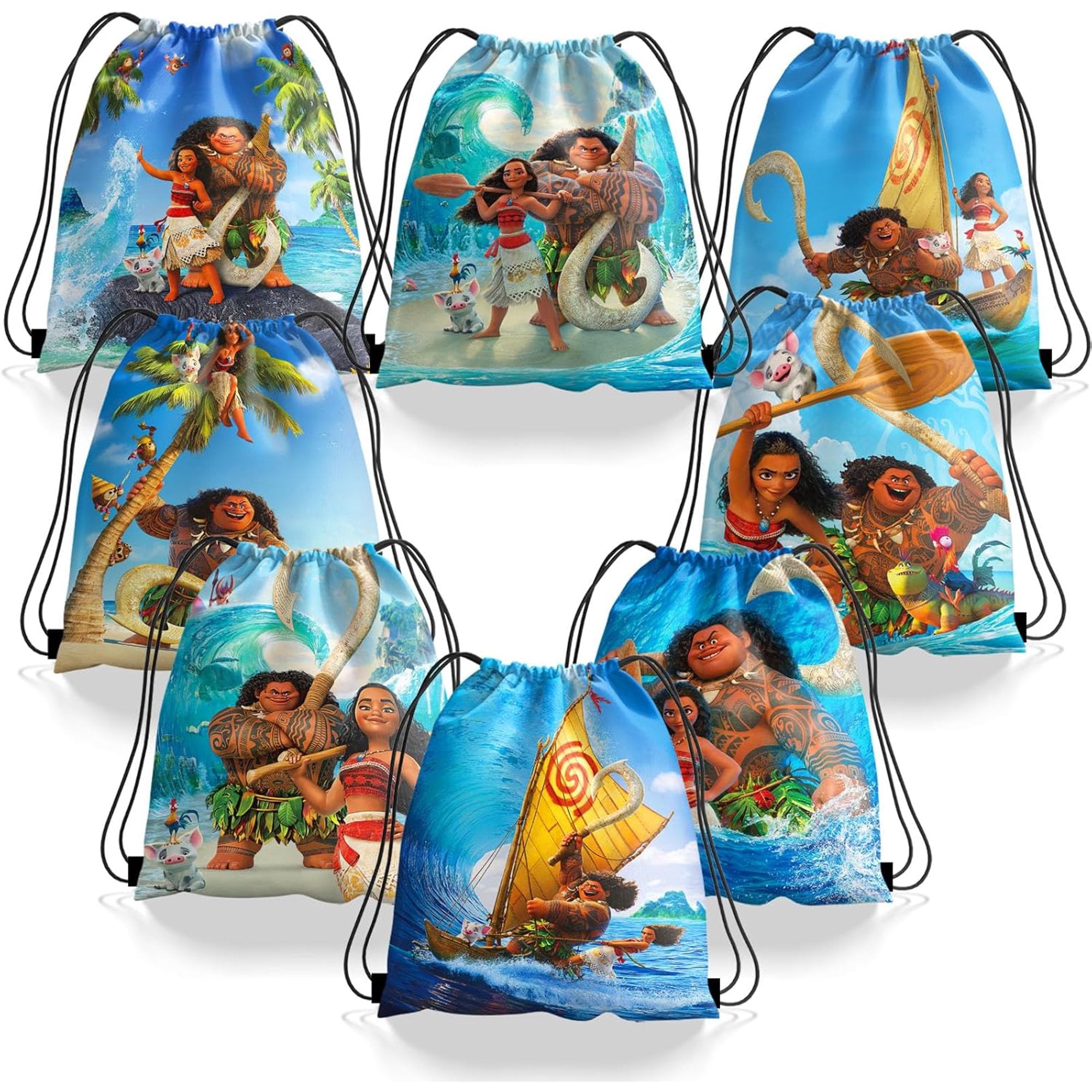 LHEAGGIK 12 packs Cartoon Ocean Candy Drawstring Bag Drawstring Goodie ...