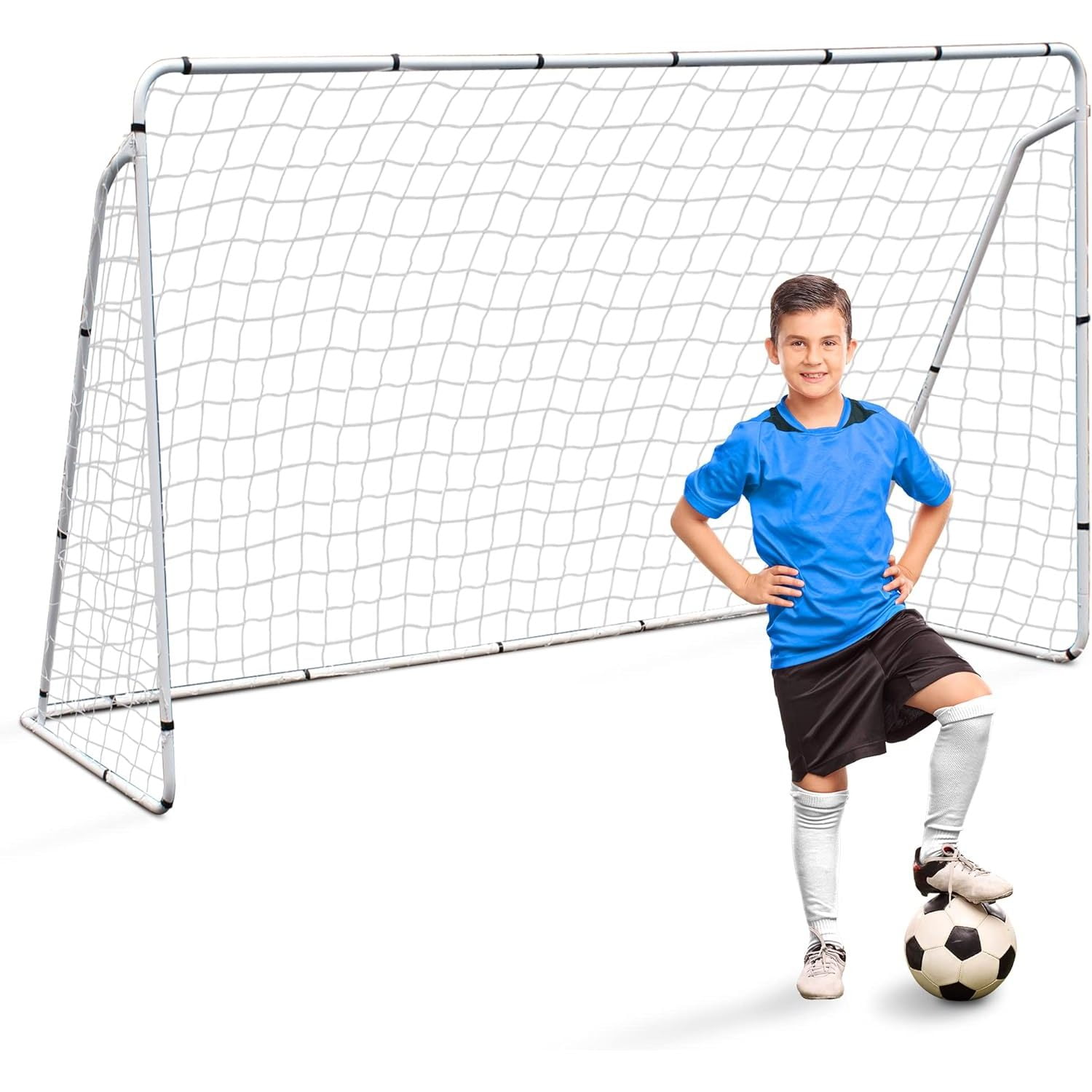 LHHP 12' x 6' Portable Soccer Goal Football Post Target Net Tournament ...
