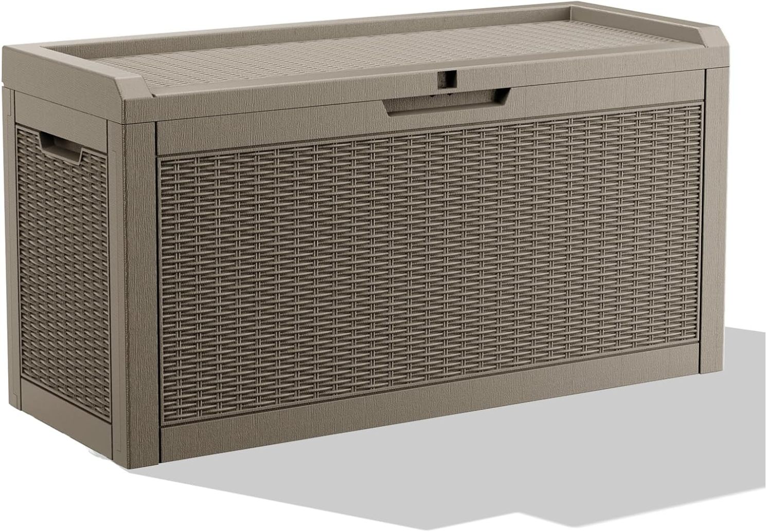 LHHP 60 Gallon Deck Box, Waterproof Resin Large Outdoor Storgae Box for ...