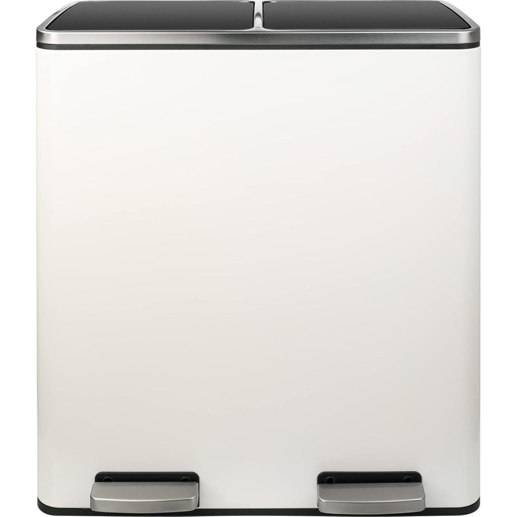 LHHP 60L(16 Gal) Dual Trash Can, Stainless Steel Kitchen Garbage Can ...