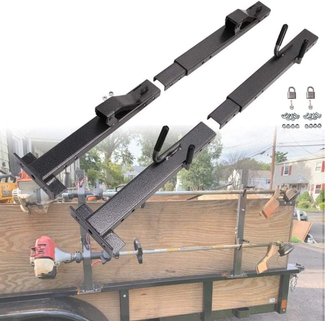LHHP Locking 2 Place Trimmer Rack Trim line Holder for Open Landscape Trailers Racks W/Lock (2 ...