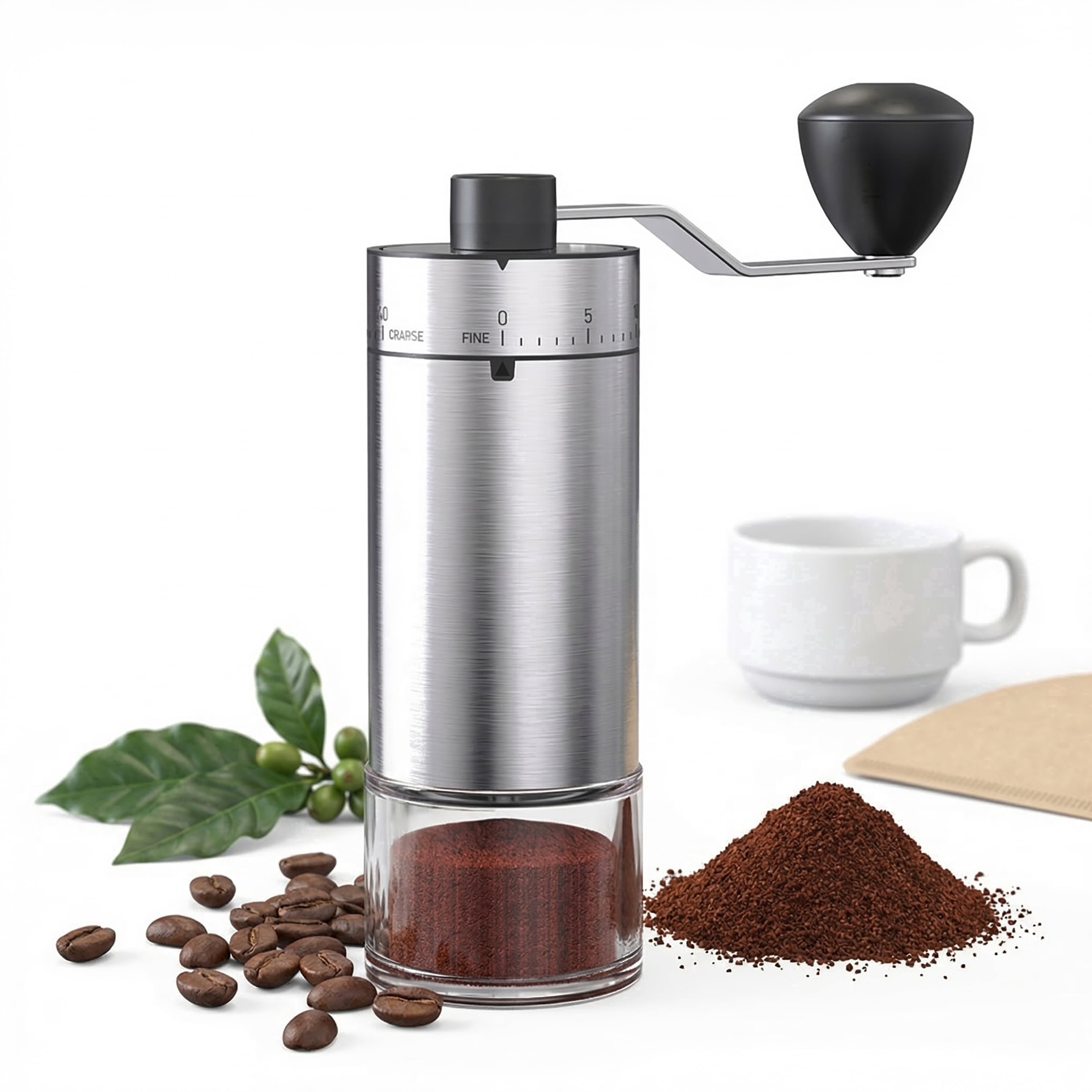 LHKLUK Stainless Steel Manual Coffee Grinder with Ceramic Burrs - 40 ...