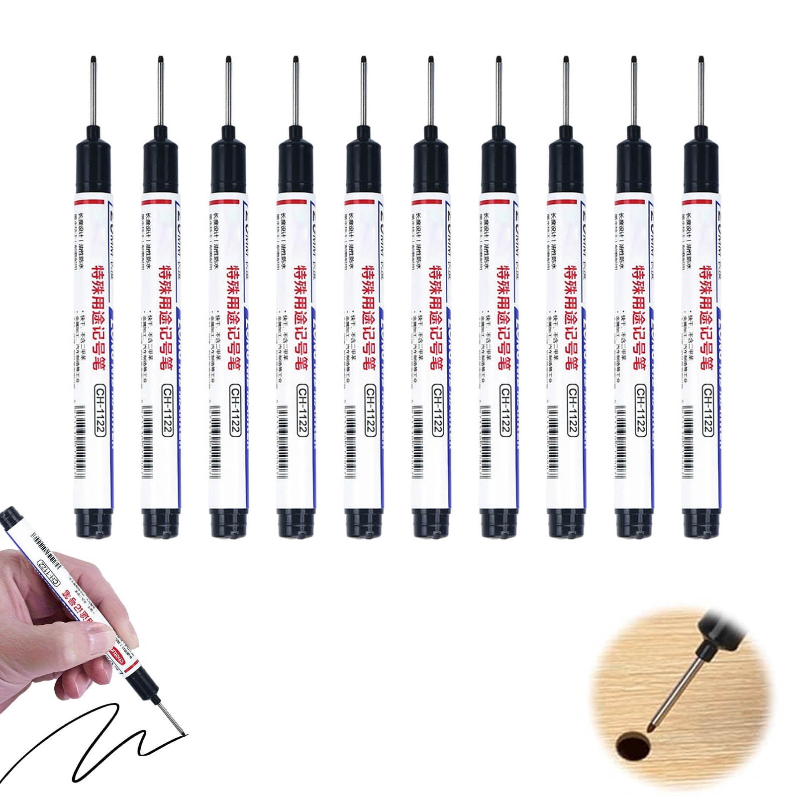 LHNFT 10PCS Long Head Deep Hole Marker, 20mm Deep Reach Long Nib ...