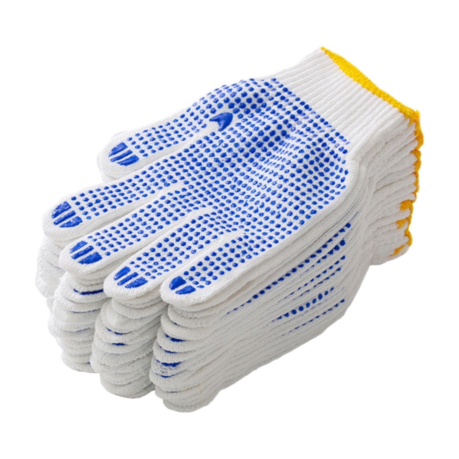 LHNFT 12 Pairs Cotton Work Gloves with Anti-slip Dots for Men Women ...