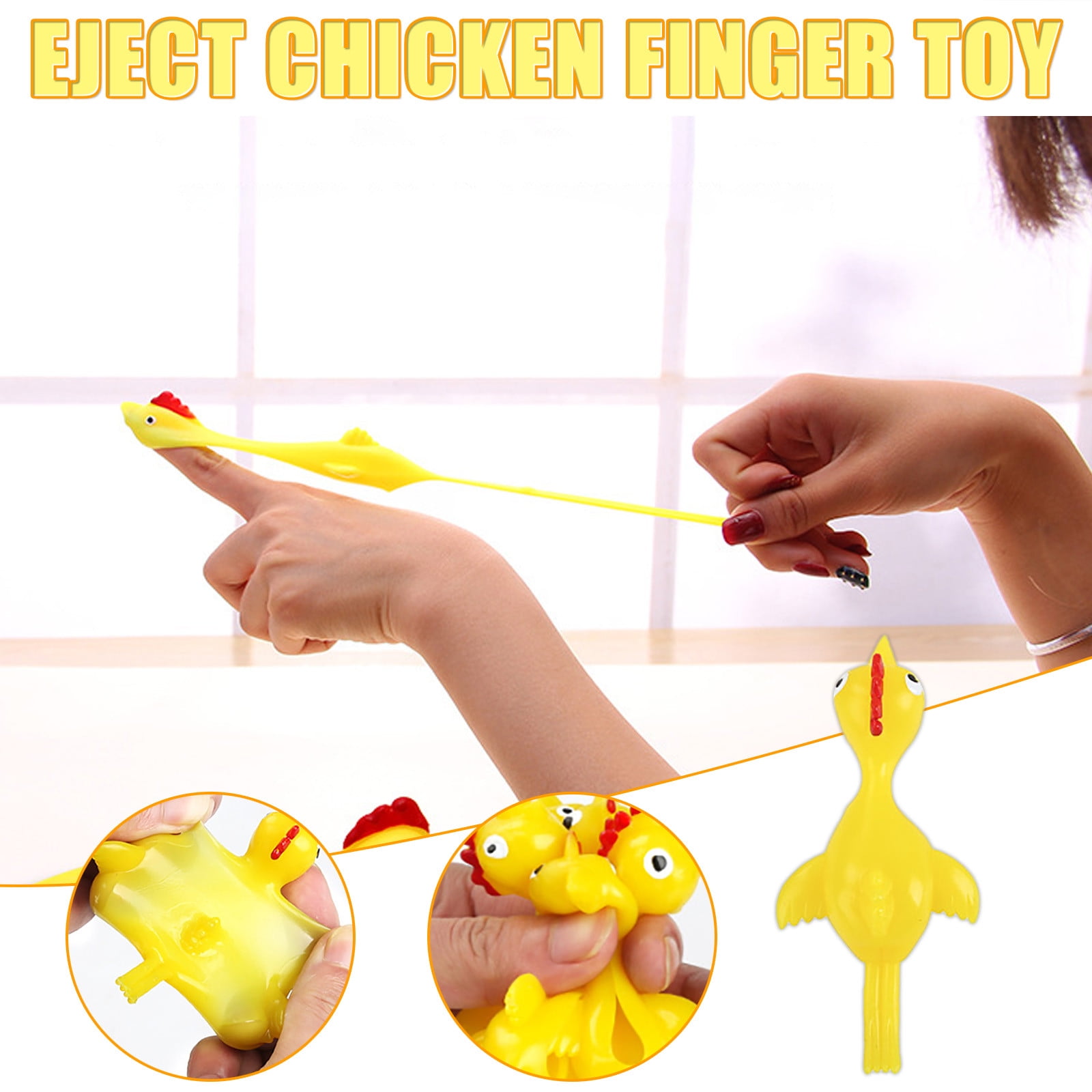 LHNFT 12 Pieces Rubber Chicken Slingshot Rubber Chickens Flying Chicken ...