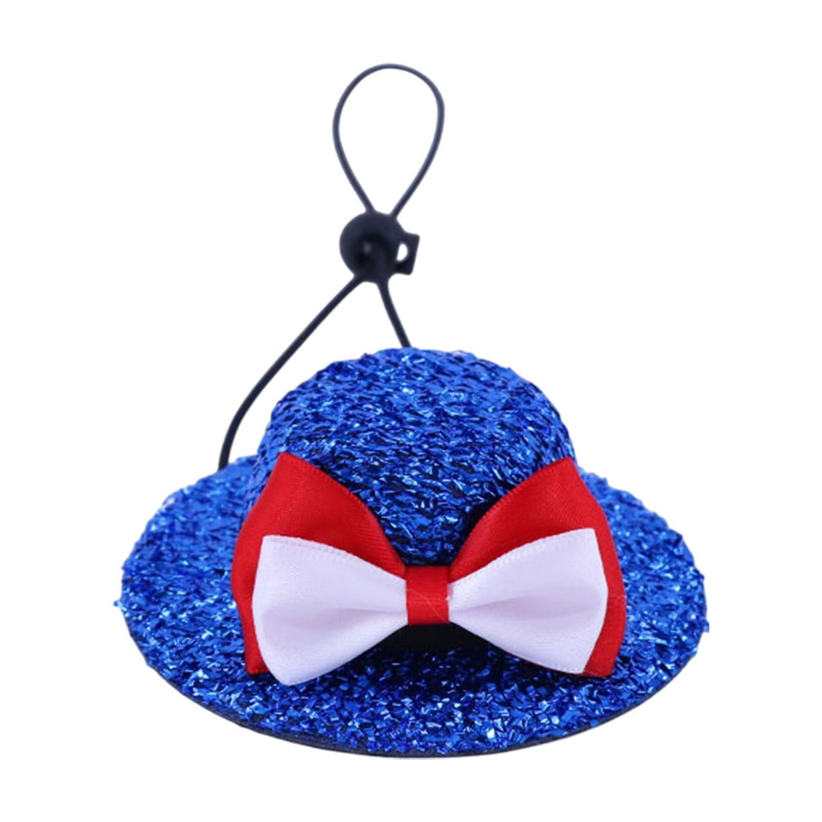 LHNFT 4th of July Red White Bowknot Blue Glitter Pet Hat Independence ...