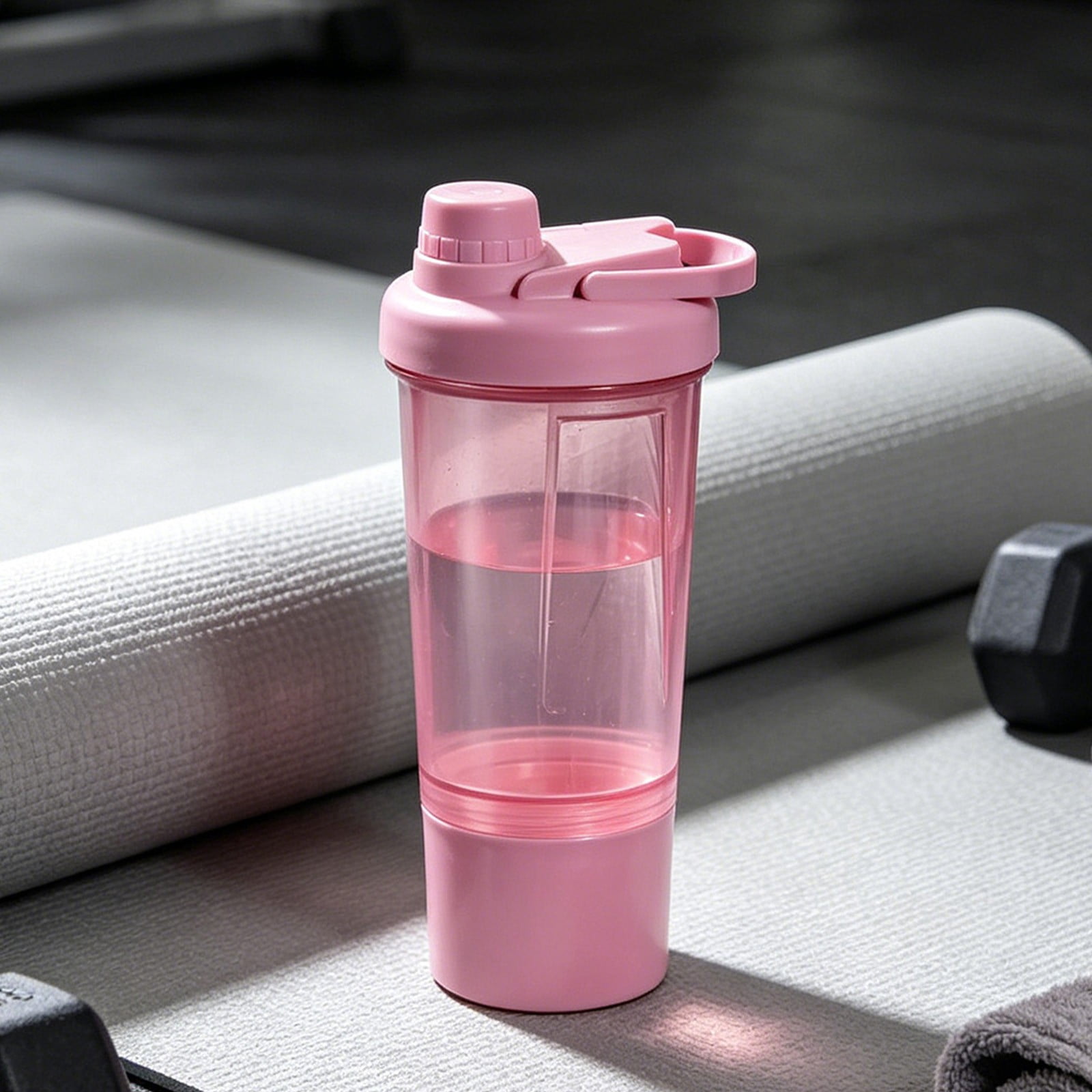 LHNFT 600ML Handheld Fitness Sports Water Cup Protein Powder Shaking ...