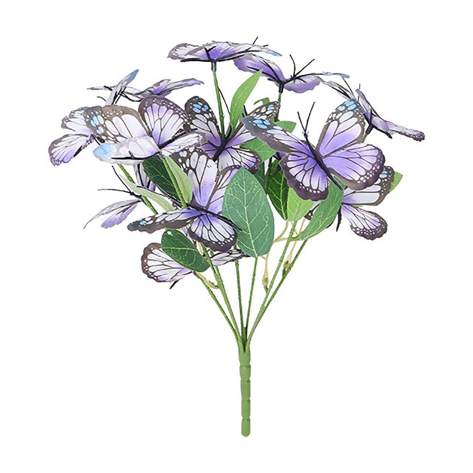 LHNFT Artificial Butterfly Decorations, Colorful Faux Butterfly Stems ...