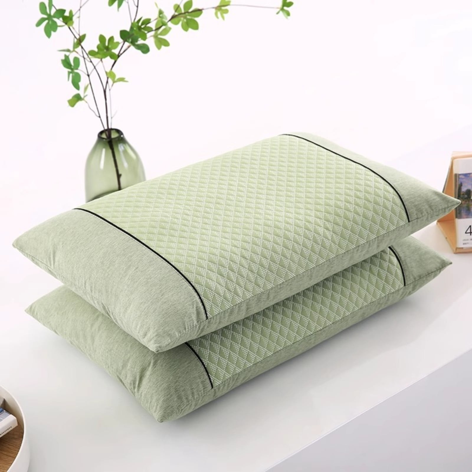 LHNFT Bed Pillows , Fluffy Hotel Pillows Collection Gusseted for Neck ...