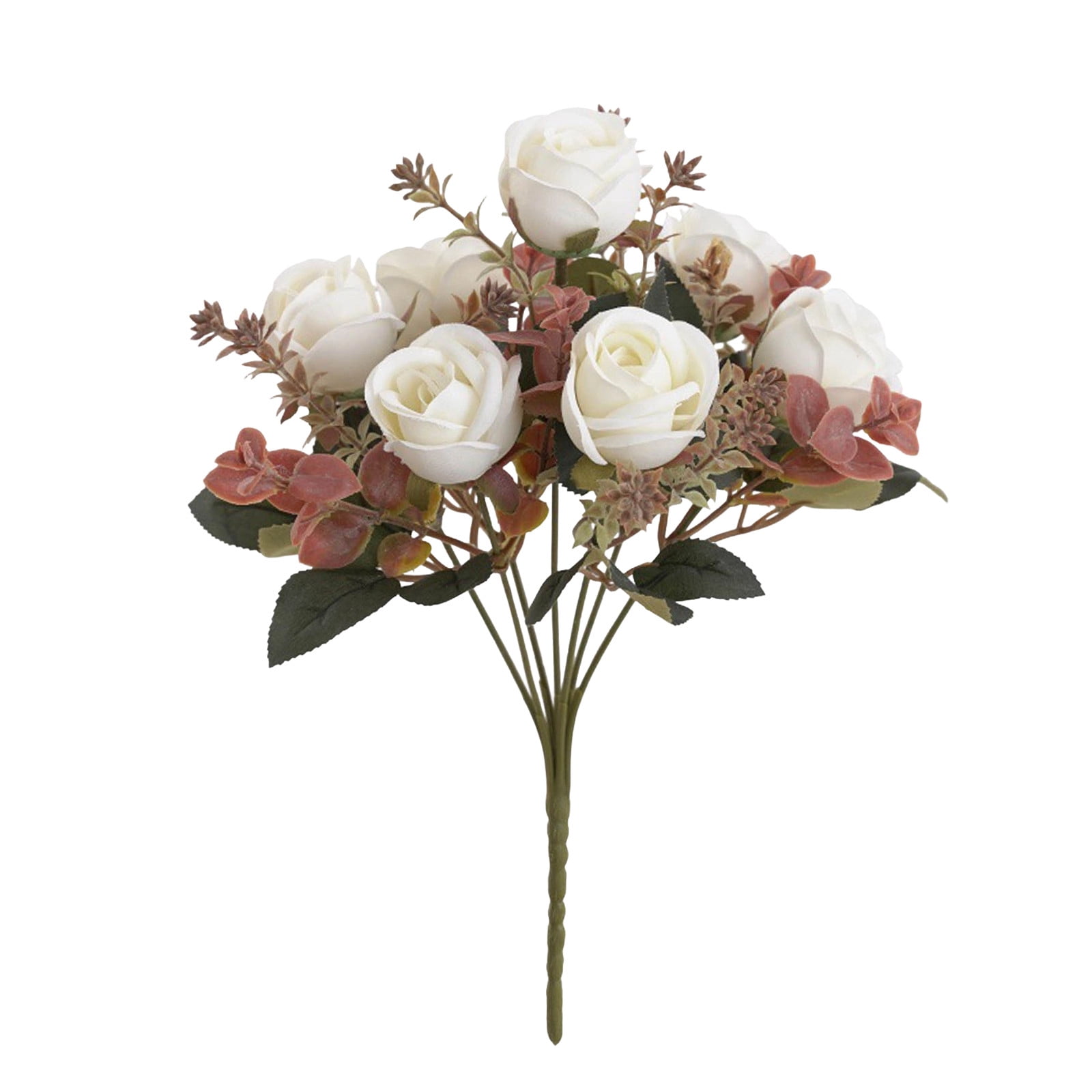 LHNFT Fake Flowers,Elegant Ball Chrysanthemum and Rose Bouquet,for ...