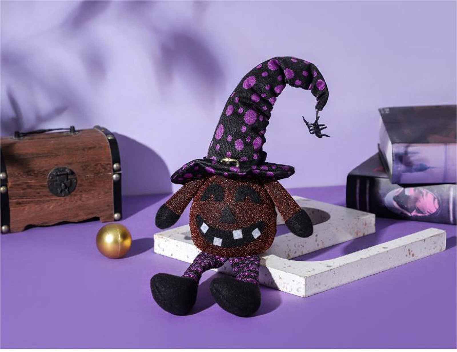LHNFT Halloween Witch Plush with LED Lights, Handmade Halloween Witch ...