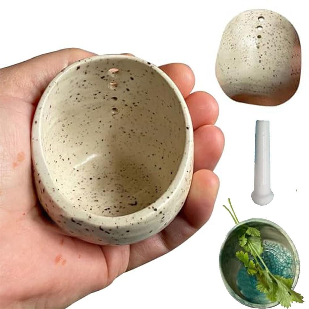 LHNFT Hamblin Bros Pottery Herb Stripper Bowl,Handmade Ceramic Kitchen ...