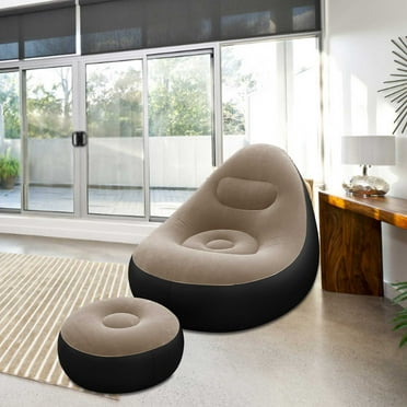 Inflatable Sofa Bed, Foldable Thickened Flocked PVC Blow Up Sofa, 5-in ...