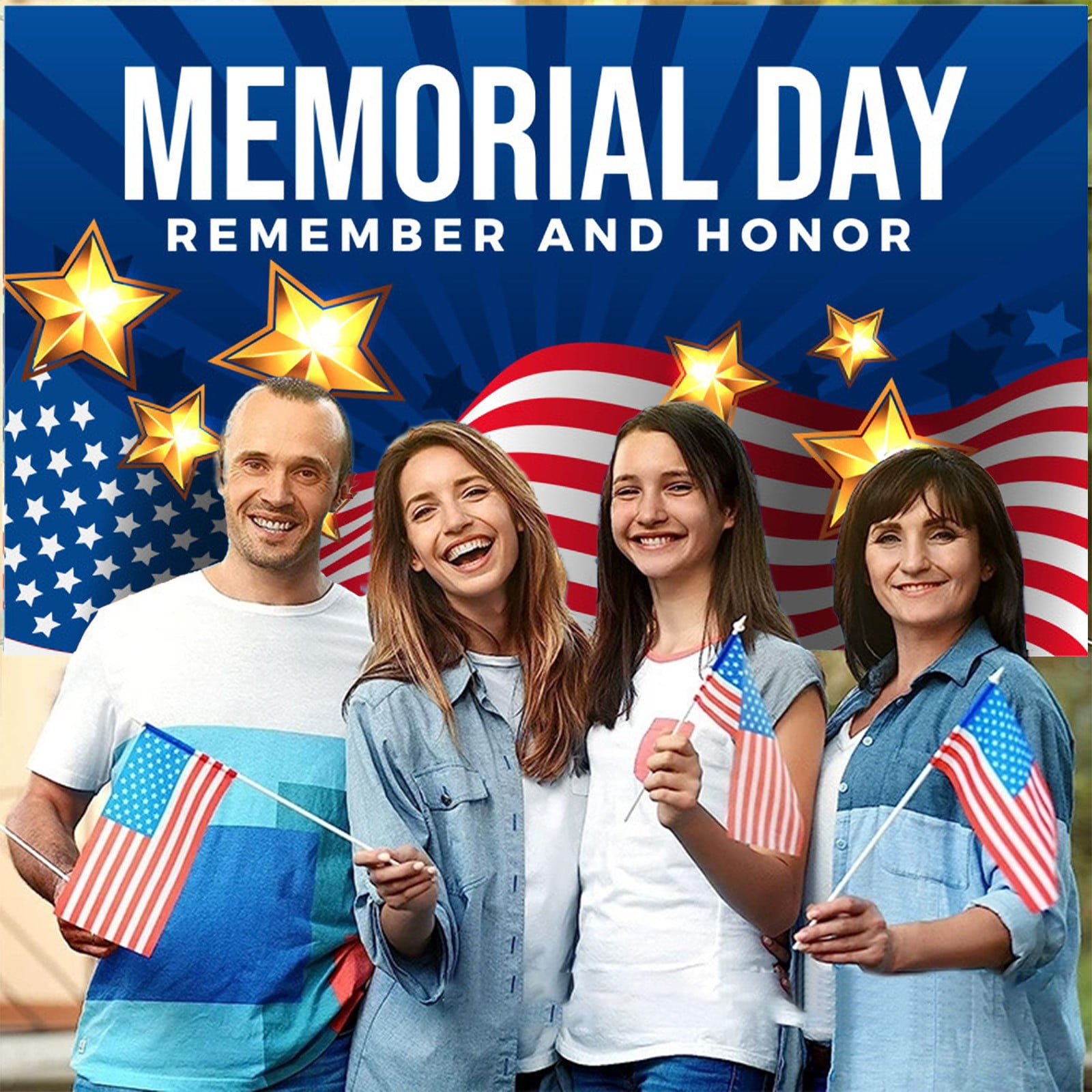 LHNFT Memorial Day Backdrop Photography 4th of July Patriotic Fourth of ...