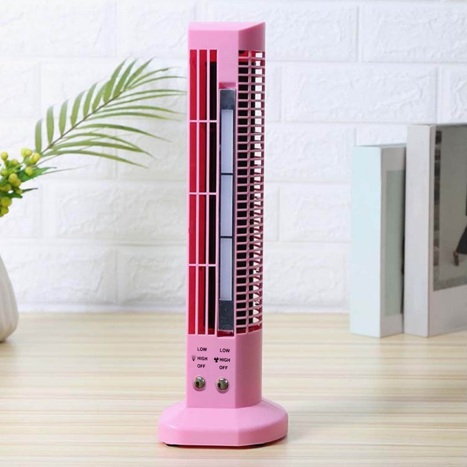 LHNFT Mini Desktop Tower Fan with Led Lights, Bladeless Portable Quiet ...