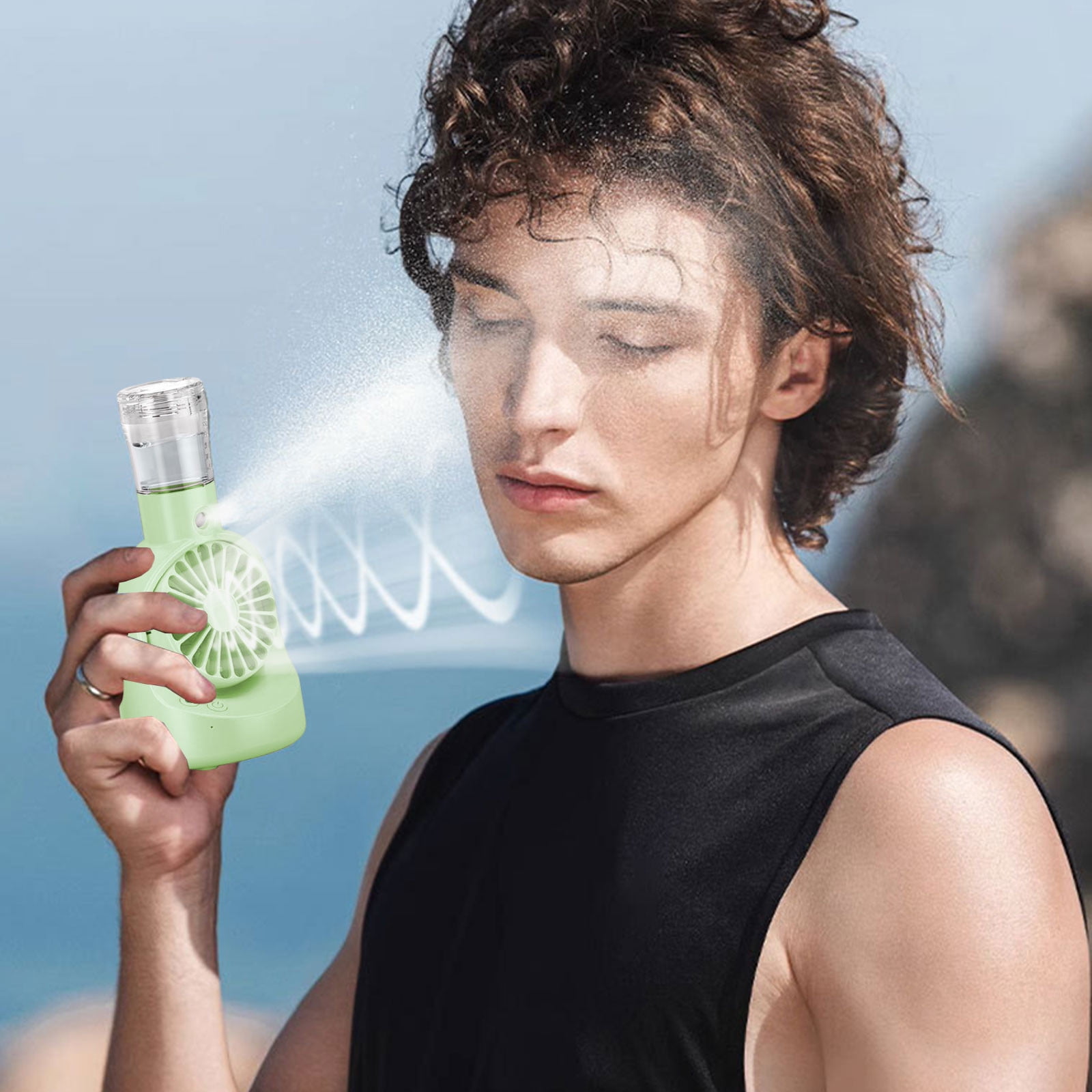 LHNFT Portable Handheld Misting Fan，Rechargeable Battery Operated Spray ...