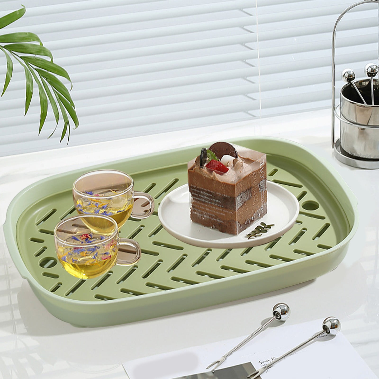 LHNFT Small Drain Rack for Kitchen Sink, 2 Tier Cup & Dish Drying Rack ...
