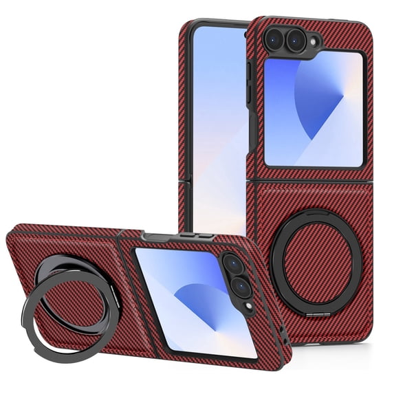 LHNUNP for Samsung Galaxy Z Flip 3 Case, Magnetic Carbon Fiber Slim ...