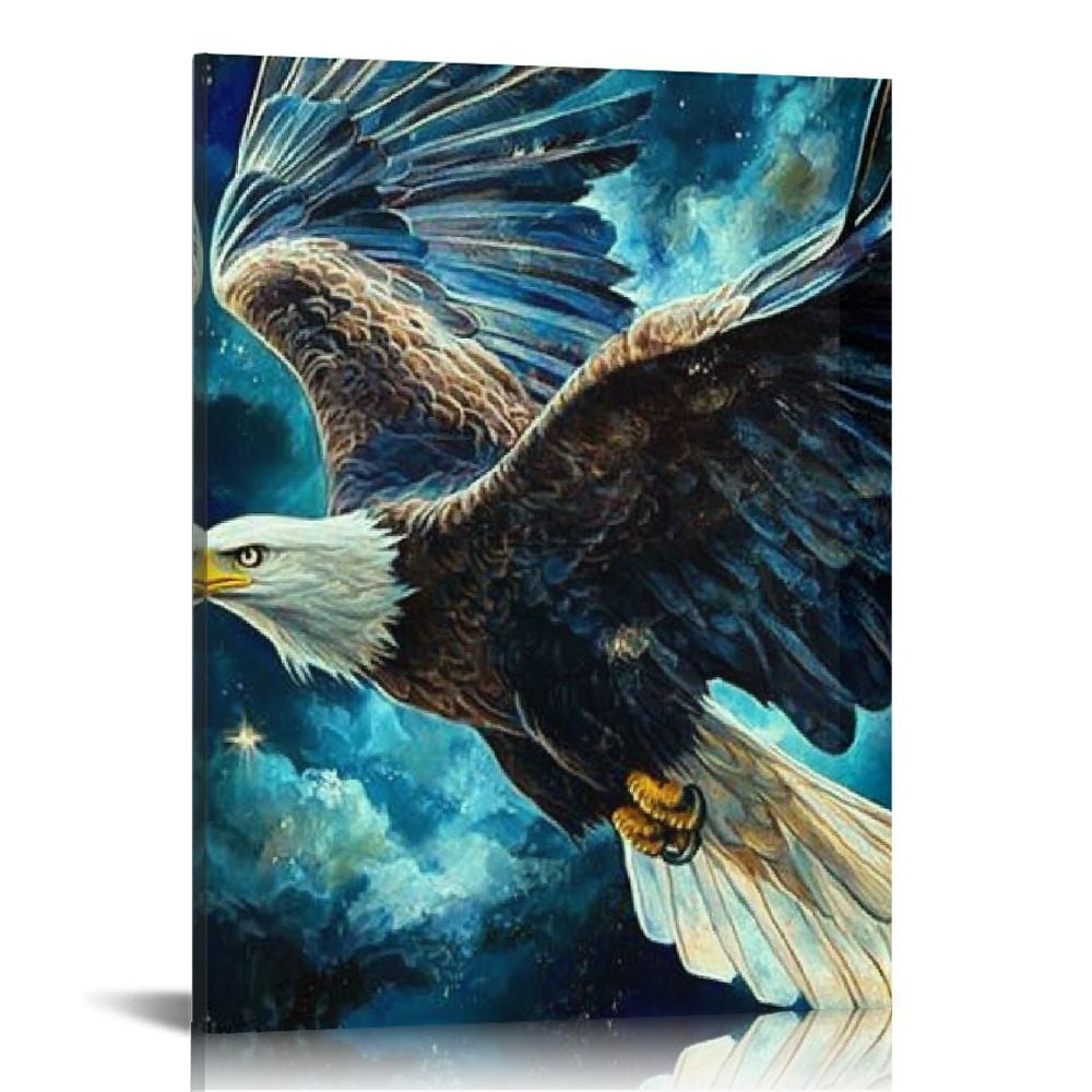 LHONGY American Eagle Decor Wall Art Bald Eagle Wall Decor Eagle Poster ...