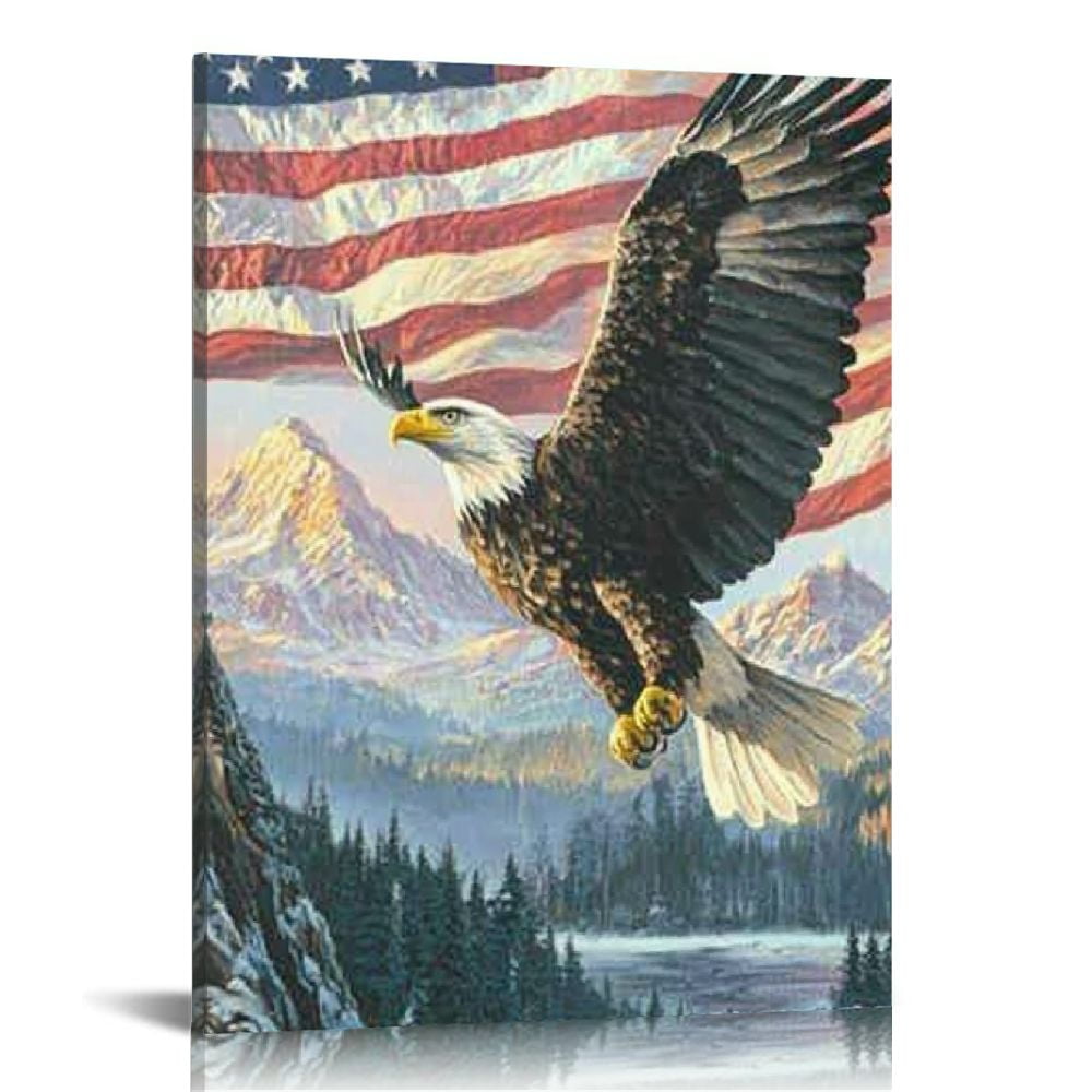 LHONGY Bald Eagle Wall Art American Bald Eagle Pictures Wall Decor ...