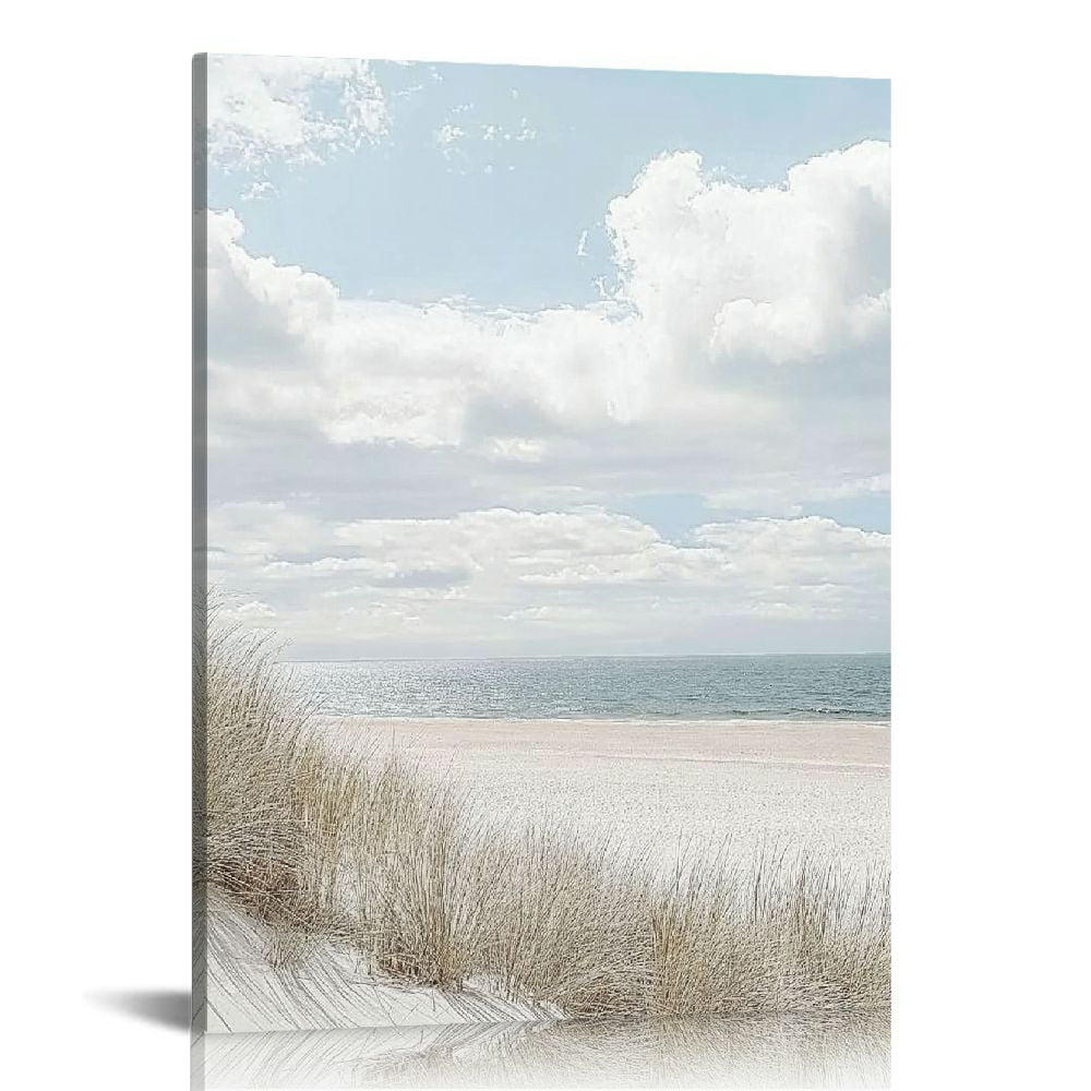 LHONGY Beach Canvas Wall Art: Large Coastal Seascape Picture Decor ...