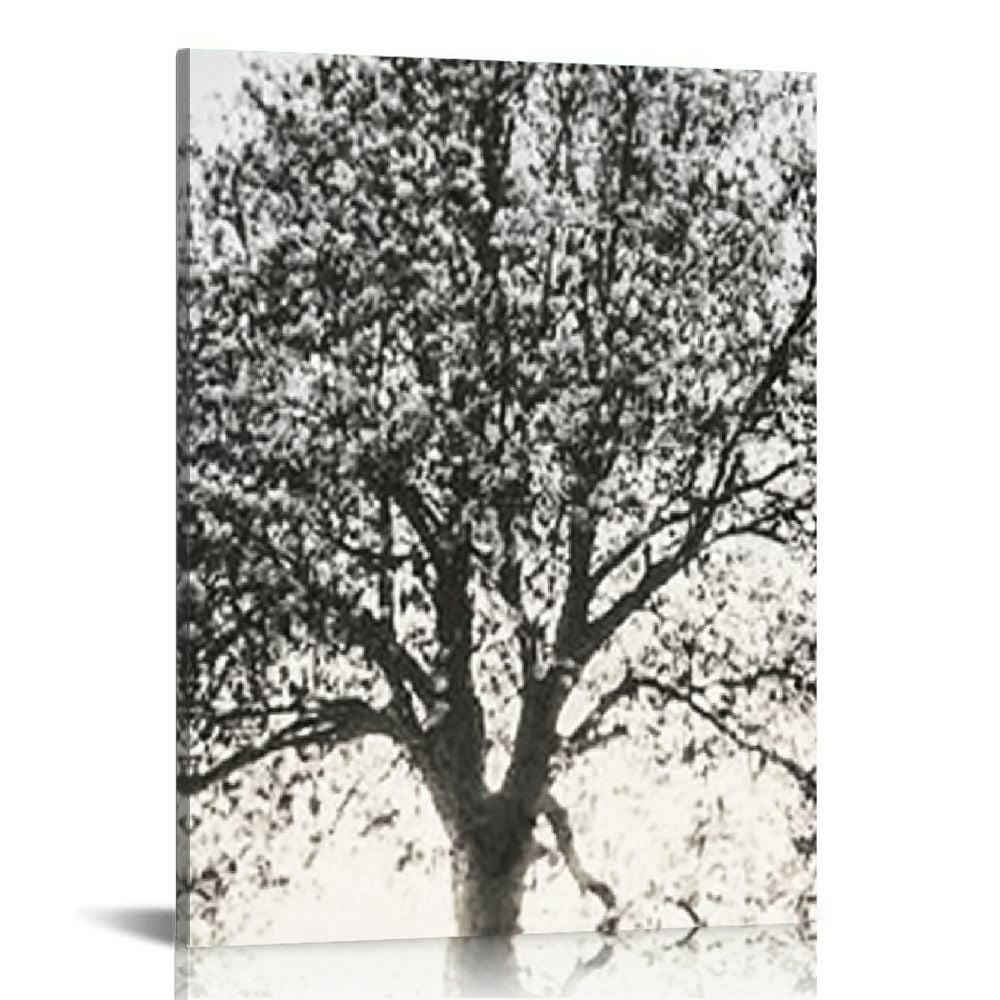 LHONGY Black and White Tree Canvas Wall Art Large Tree at Sunset ...