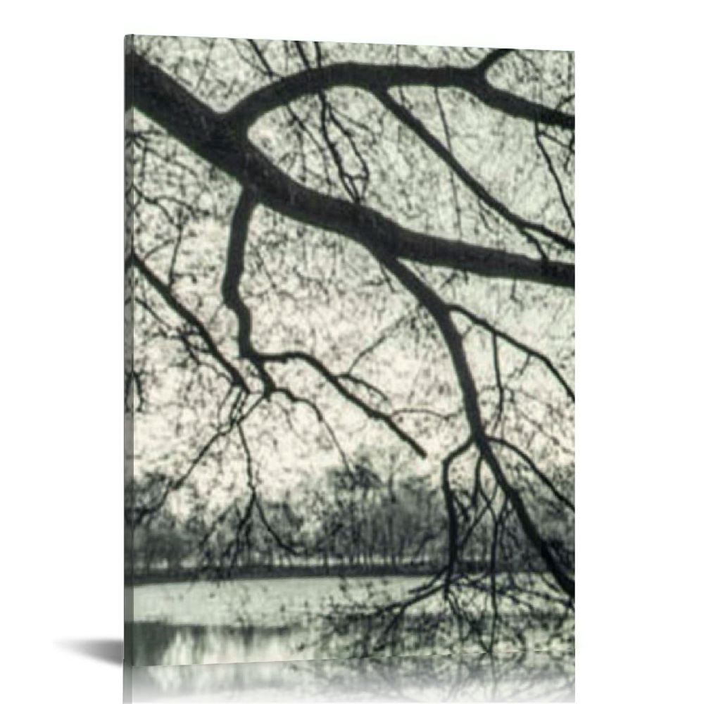LHONGY Black and White Tree Wall Art Modern Canvas Painting Tree Life ...