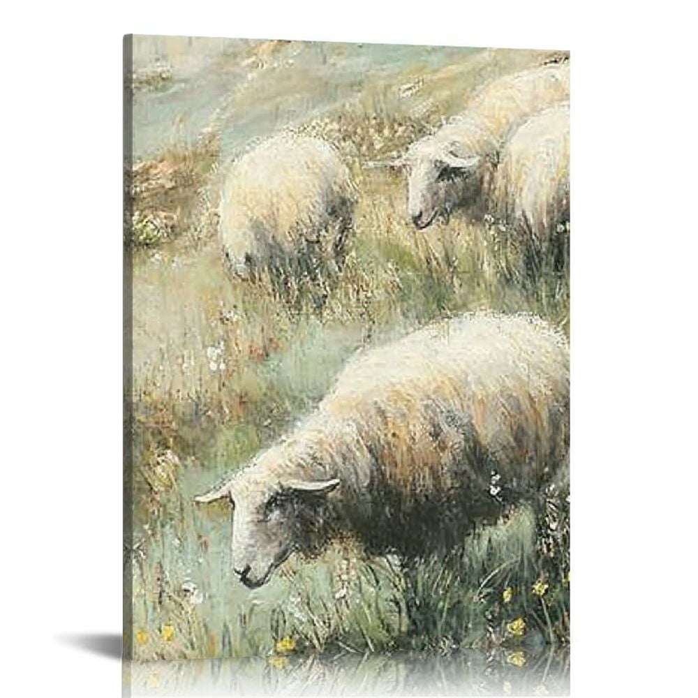 LHONGY Canvas Wall Art, Sheep on the Dunes Wall Pictures for Living ...