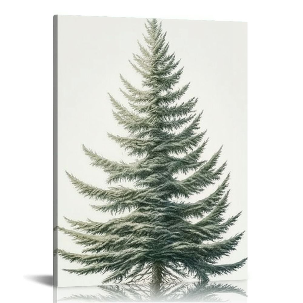 LHONGY Christmas Tree Art Print, Vintage Fir Botanical Sketch ...